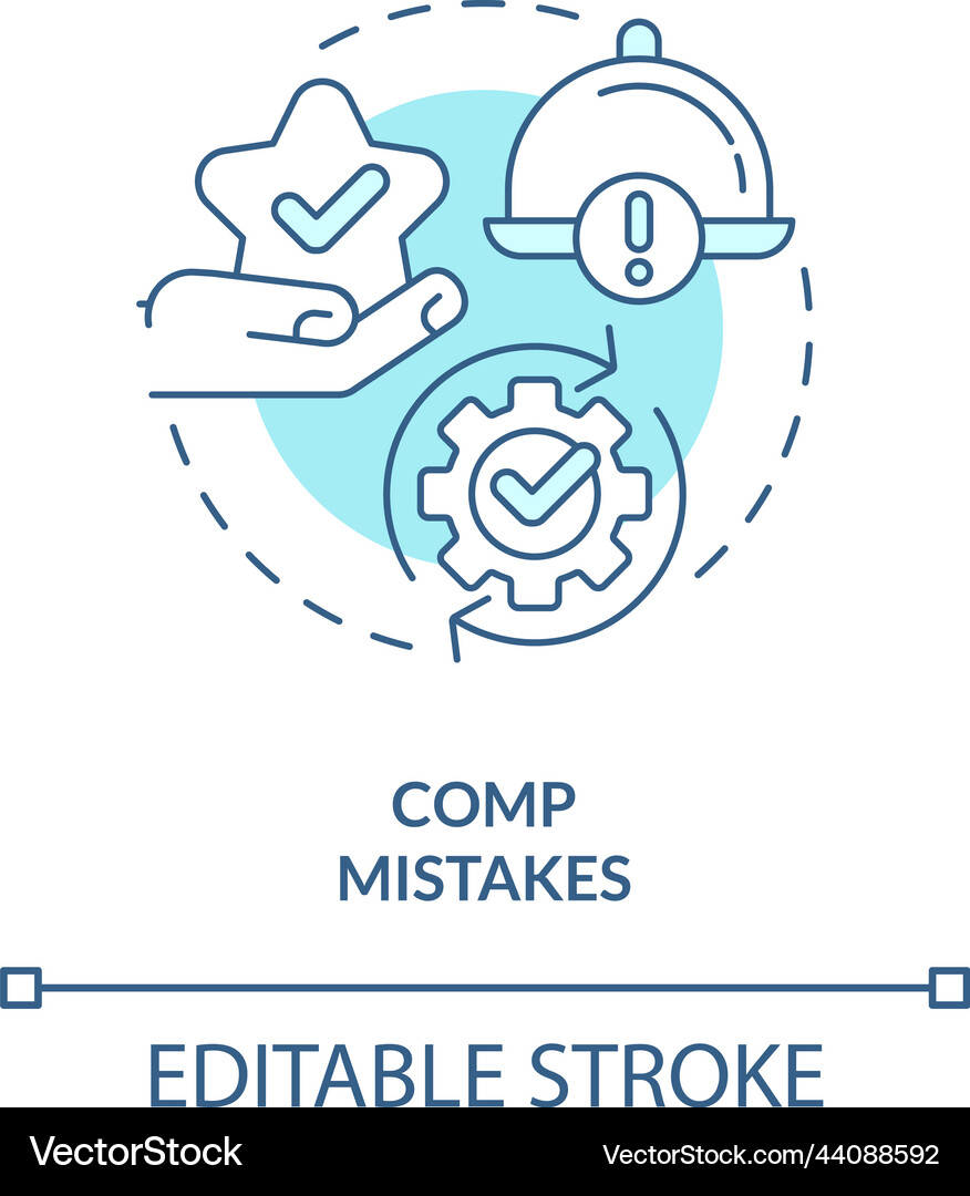 Comp mistakes turquoise concept icon – Royalty-Free Vector | VectorStock