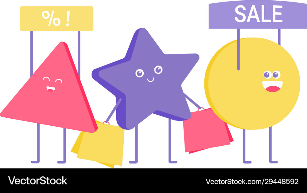 Cute geometric shapes report discounts Royalty Free Vector