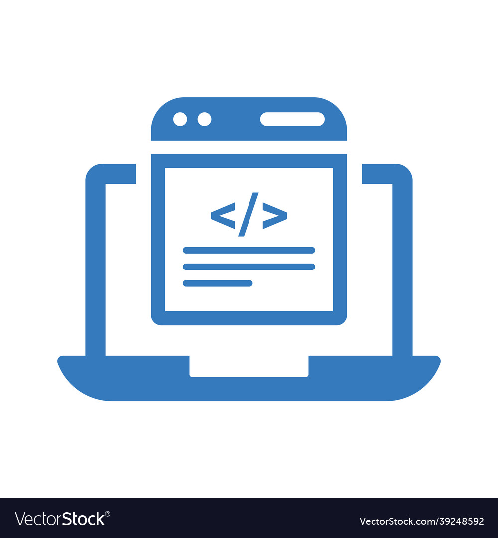 Development html webpage icon blue color design Vector Image Development html webpage icon blue color design Vector Image
