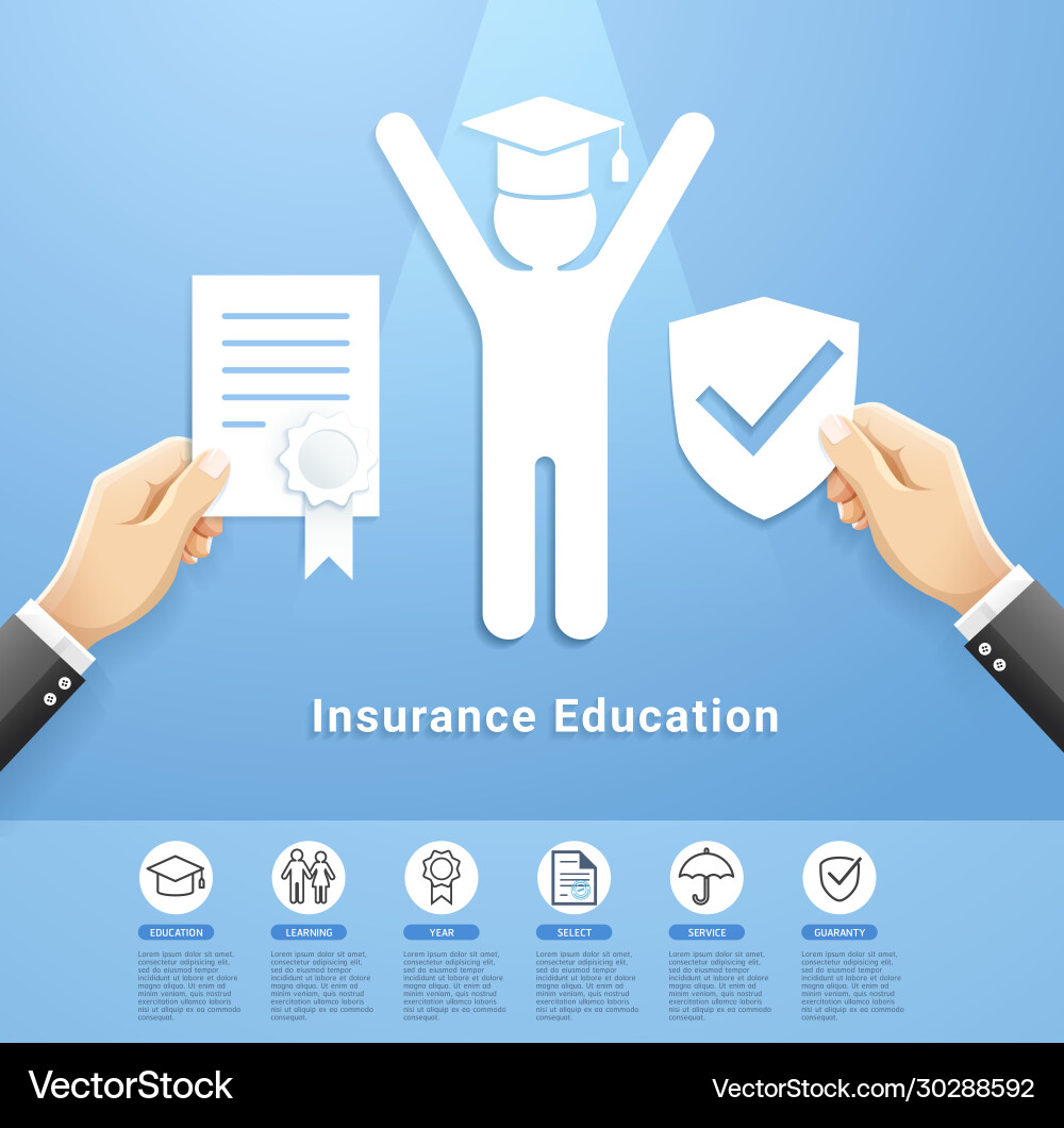 Education insurance policy services conceptual Vector Image