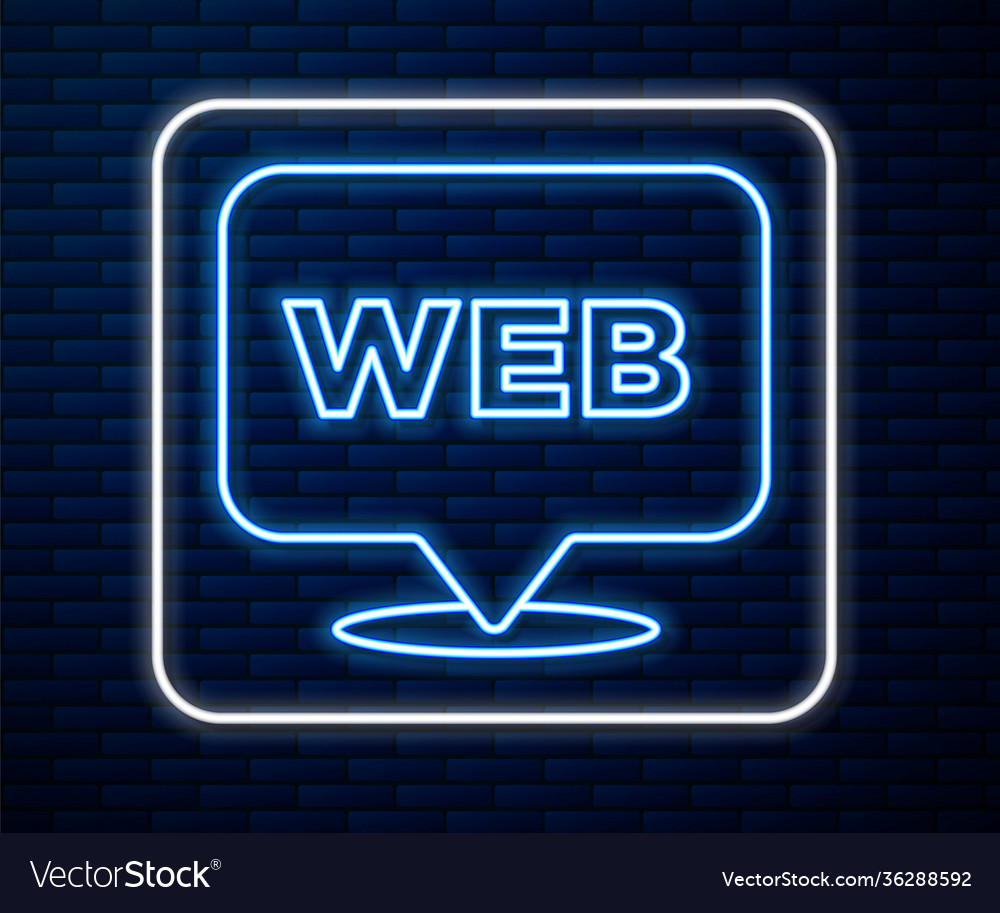 Glowing neon line web and graphic design icon Vector Image