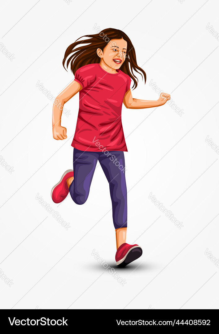 Happy children running with white background Vector Image