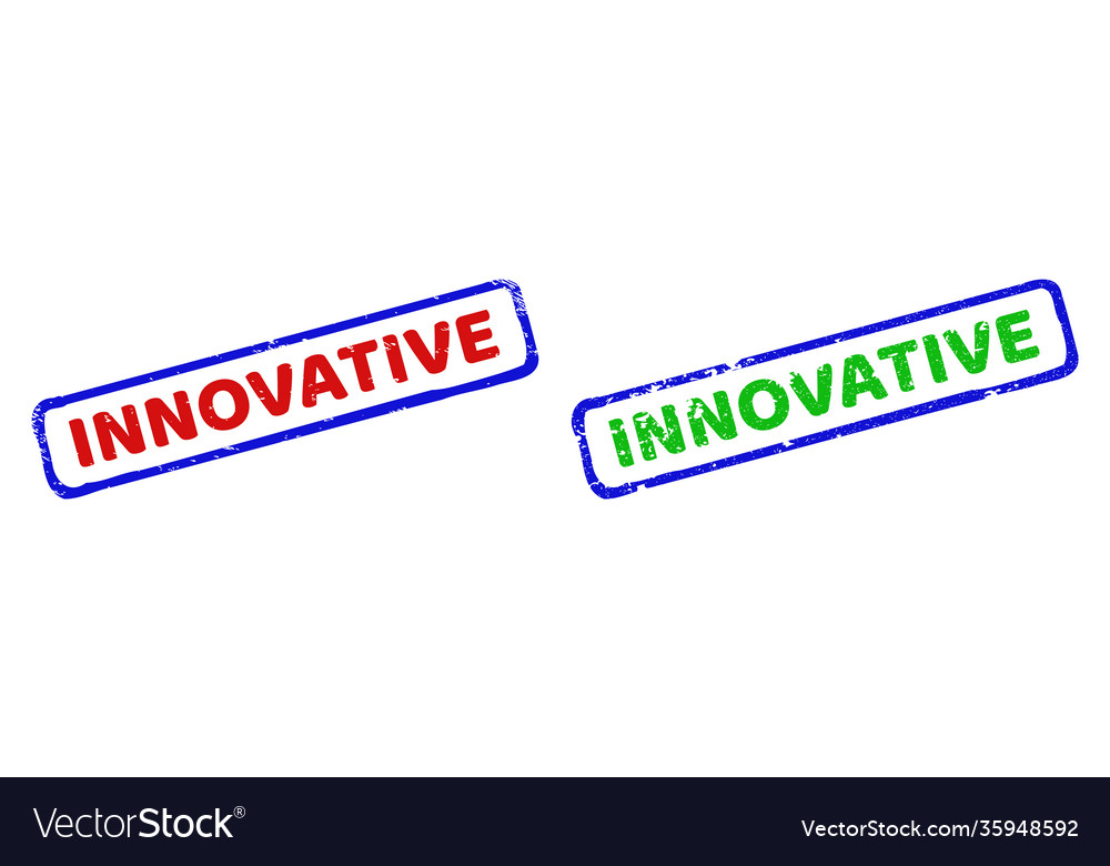 Innovative bicolor rough rectangular seals Vector Image