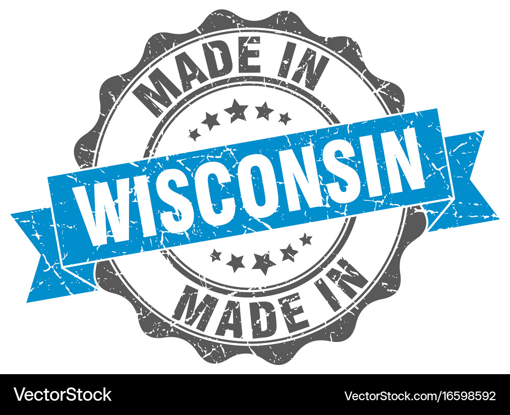 Made in wisconsin round seal Royalty Free Vector Image