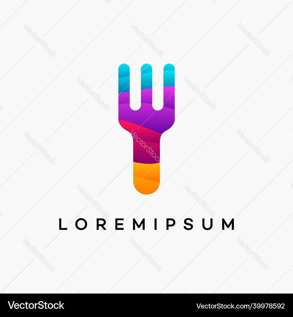 Modern wavy food logo designs template restaurant Vector Image