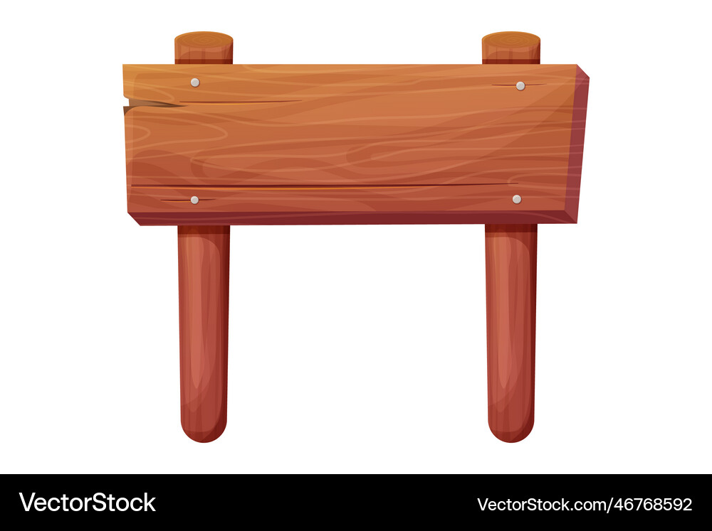 Wooden signboard plank frame on stick textured Vector Image