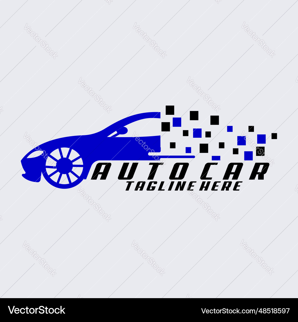 Auto sport car technology logo design Royalty Free Vector