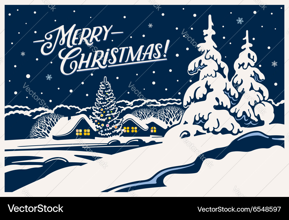Christmas winter landscape design Royalty Free Vector Image