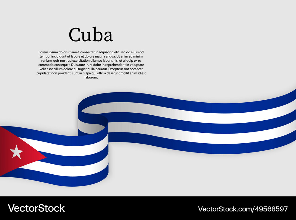 Cuban Flag Ribbon Celebration Background Vector Image
