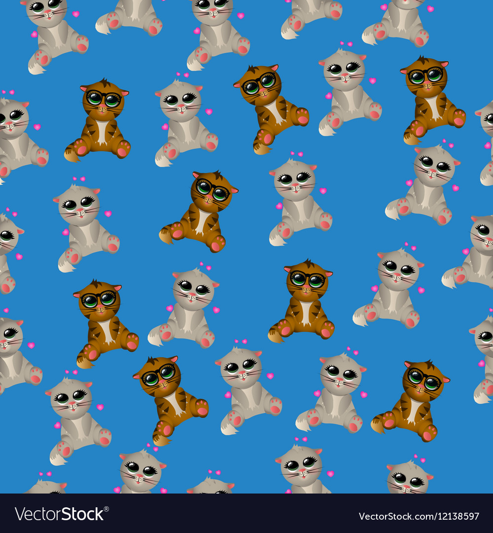 Cute cat pattern Royalty Free Vector Image - VectorStock