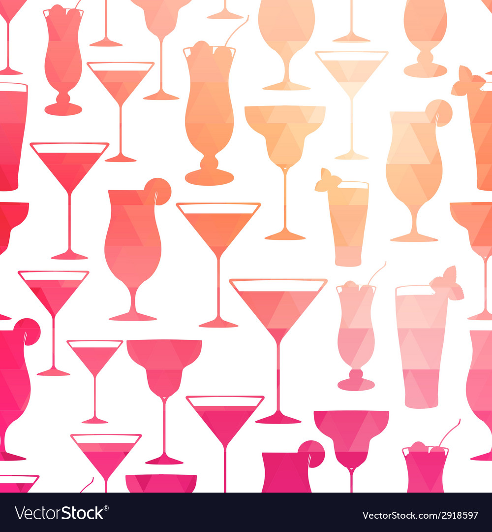 Seamless cocktail pattern Royalty Free Vector Image