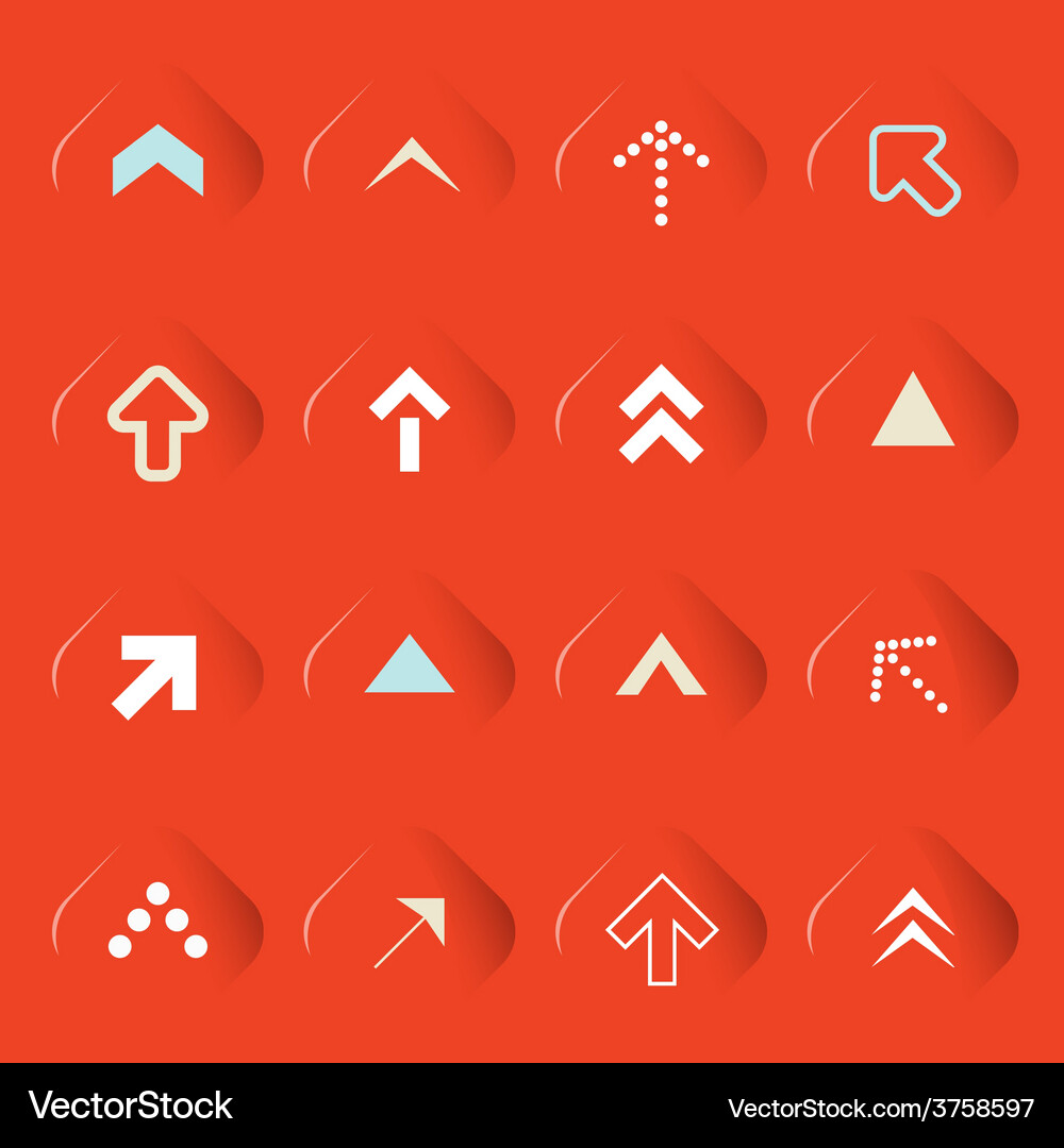 Transparent arrows set on red background Vector Image