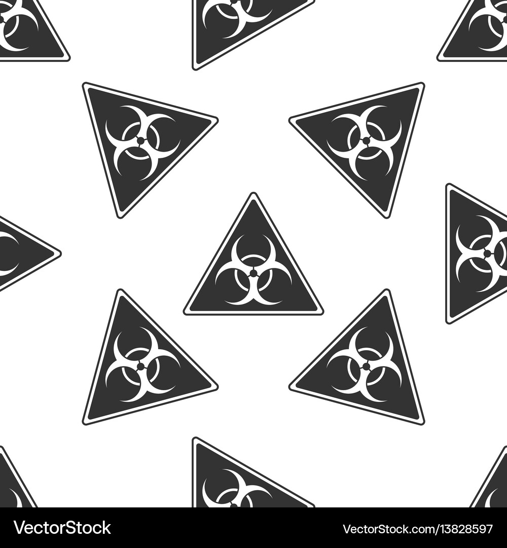 Triangle sign with a biohazard icon seamless Vector Image