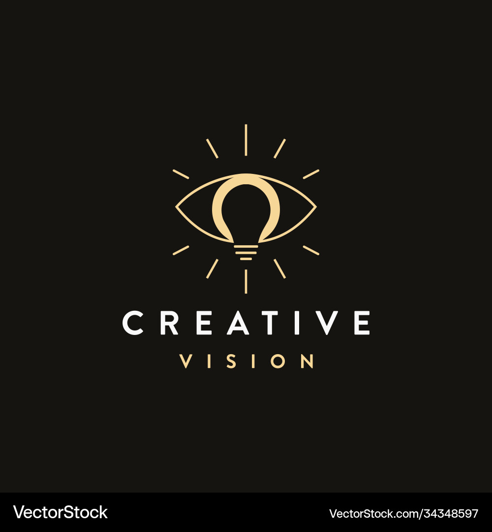 Vision logo icon eye and light bulb logo Vector Image