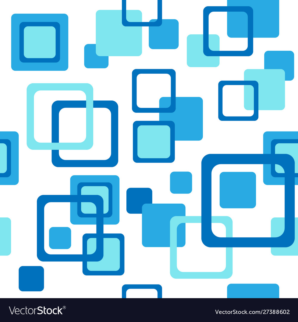 Abstract blue rectangles seamless pattern Vector Image