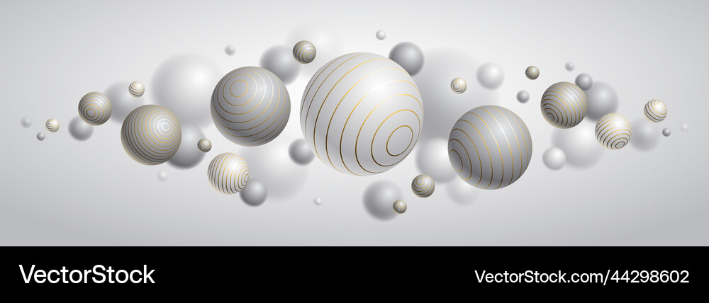 Abstract spheres background composition of flying Vector Image