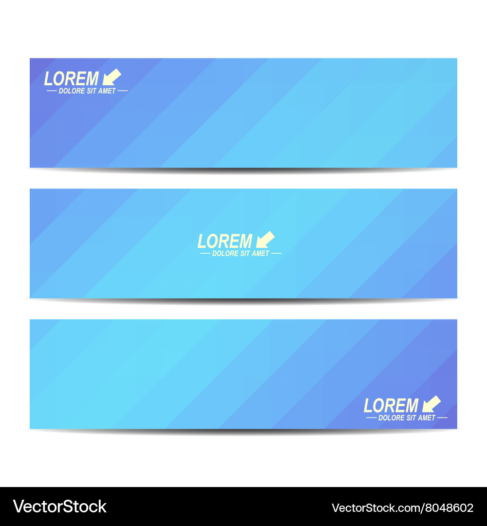 Blue set of banners background with Royalty Free Vector
