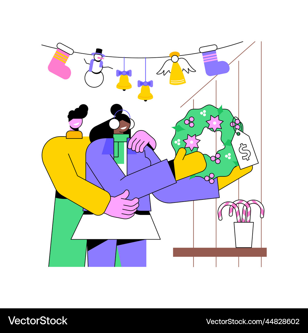 Buying presents isolated cartoon Royalty Free Vector Image