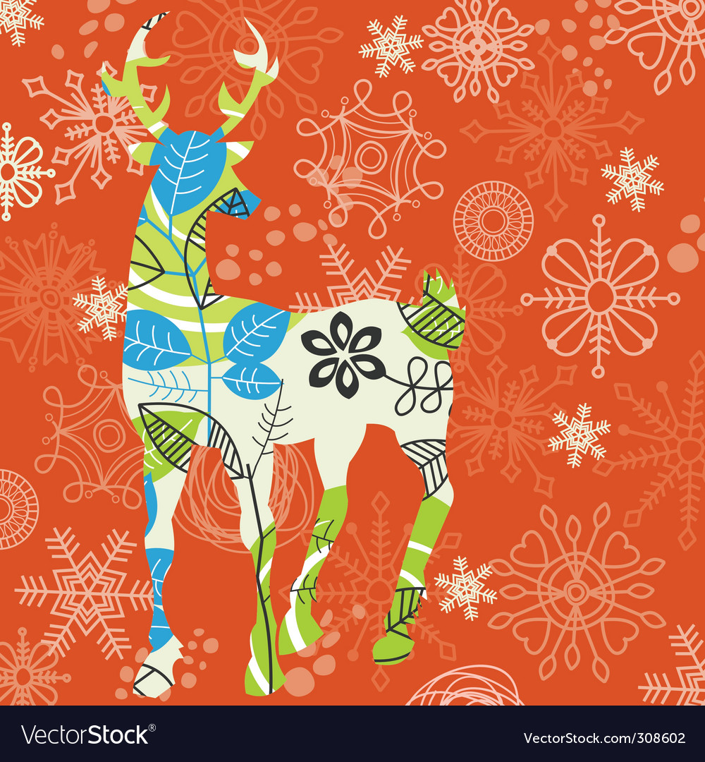 Christmas deer Royalty Free Vector Image - VectorStock