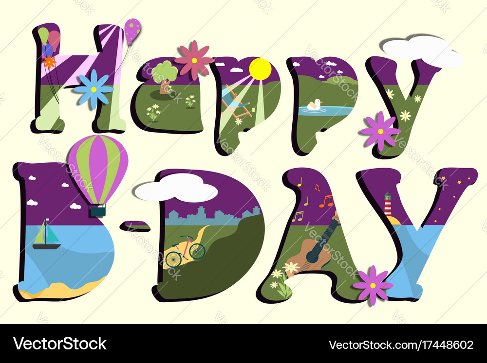 Colorful happy birthday Royalty Free Vector Image