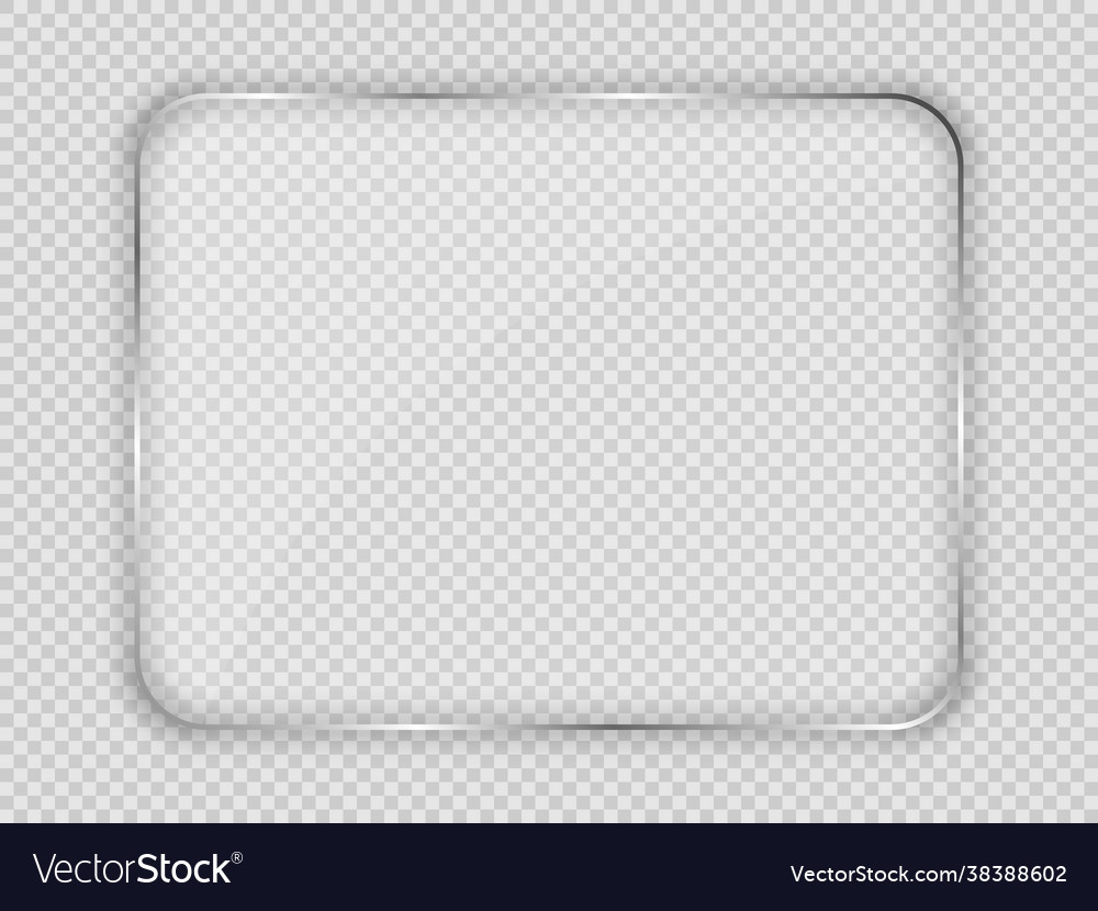 Glass plate in rounded rectangular frame Vector Image