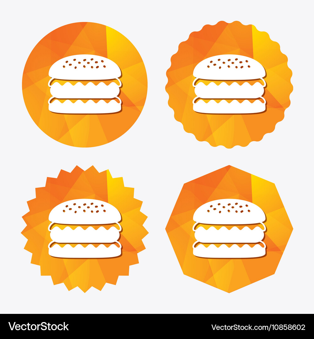 Hamburger icon burger food symbol Royalty Free Vector Image