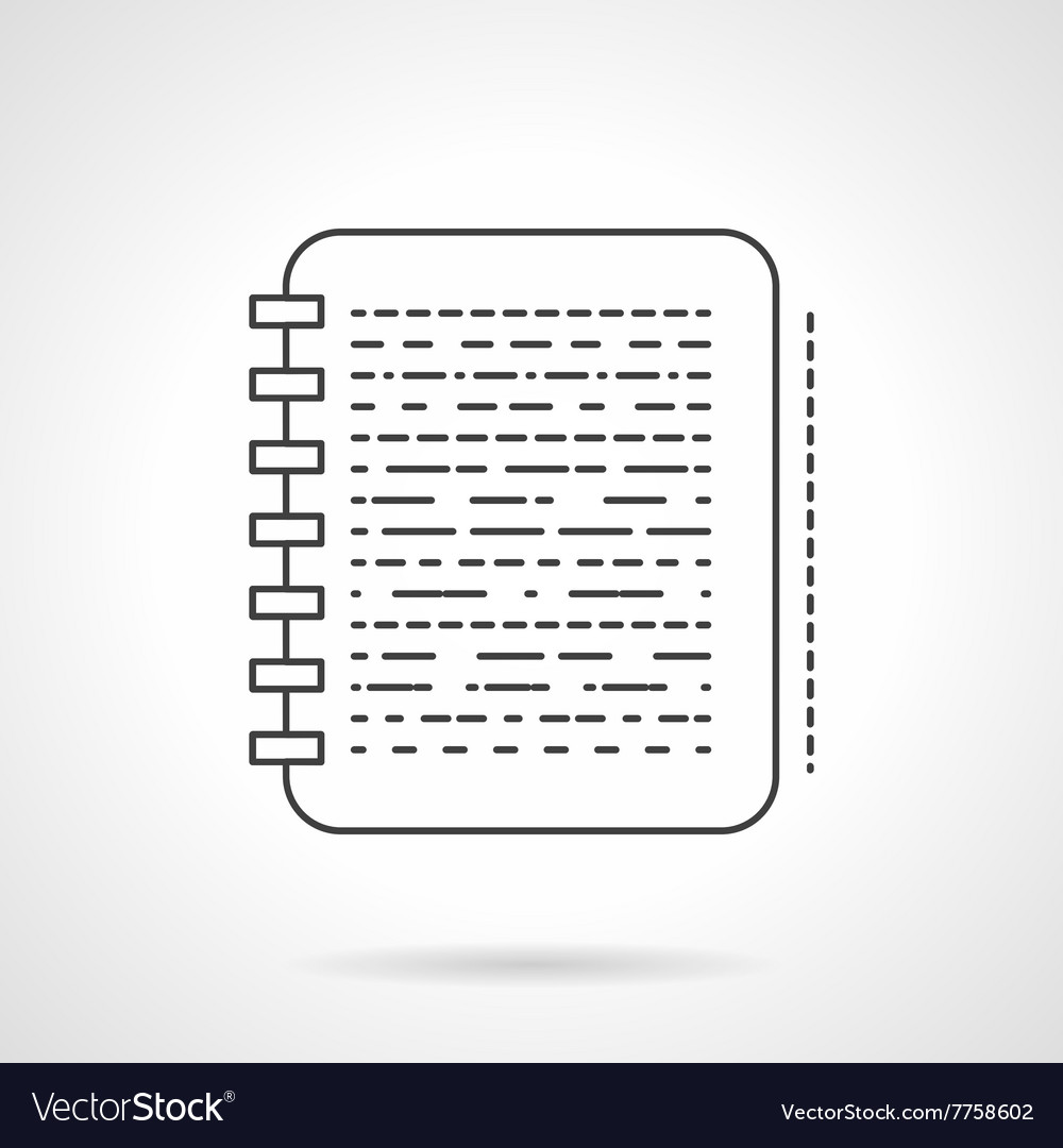 Note flat line design icon Royalty Free Vector Image
