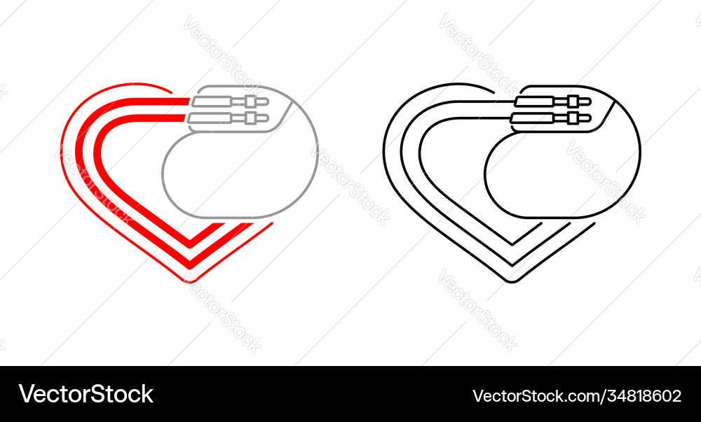 Pacemaker outline icon - heart and cardio implant Vector Image