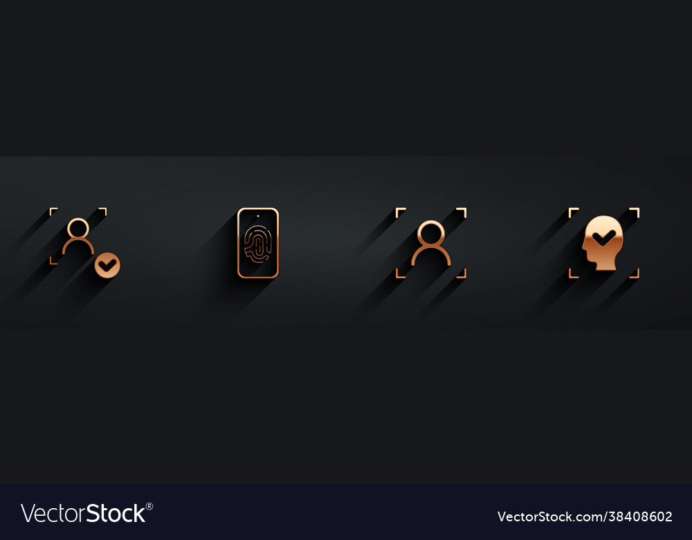 Set face recognition mobile with fingerprint scan Vector Image Set face recognition mobile with fingerprint scan Vector Image