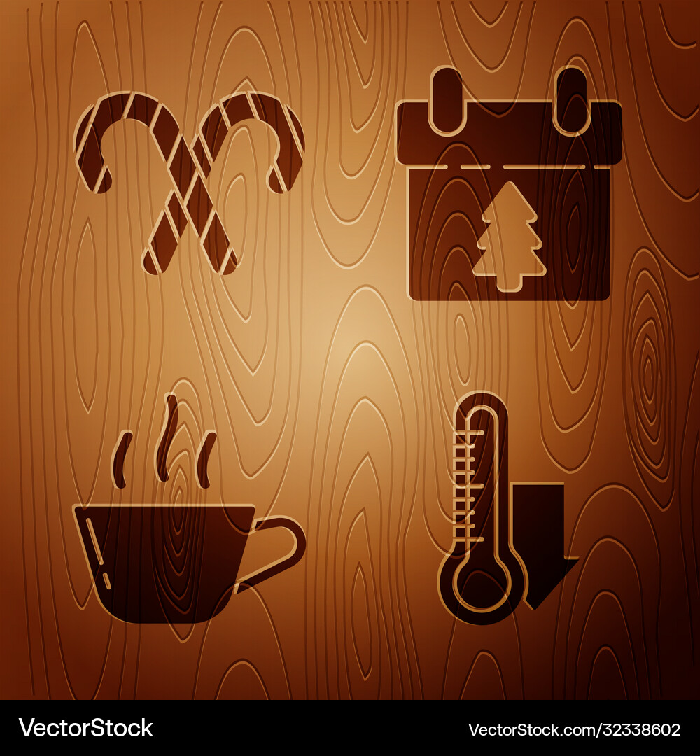 Set meteorology thermometer measuring christmas Vector Image