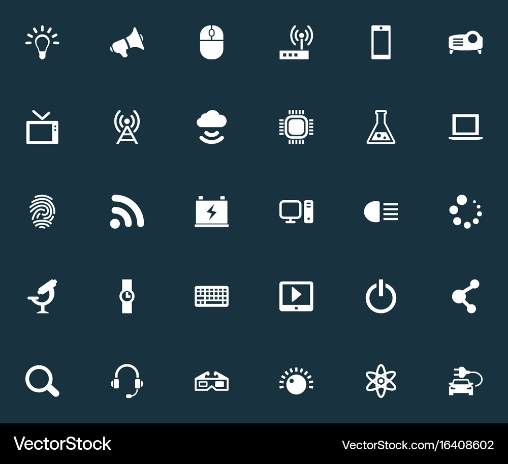 Set of simple hitech icons Royalty Free Vector Image