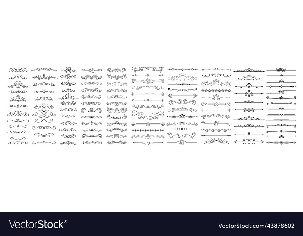 Vintage border big set Royalty Free Vector Image