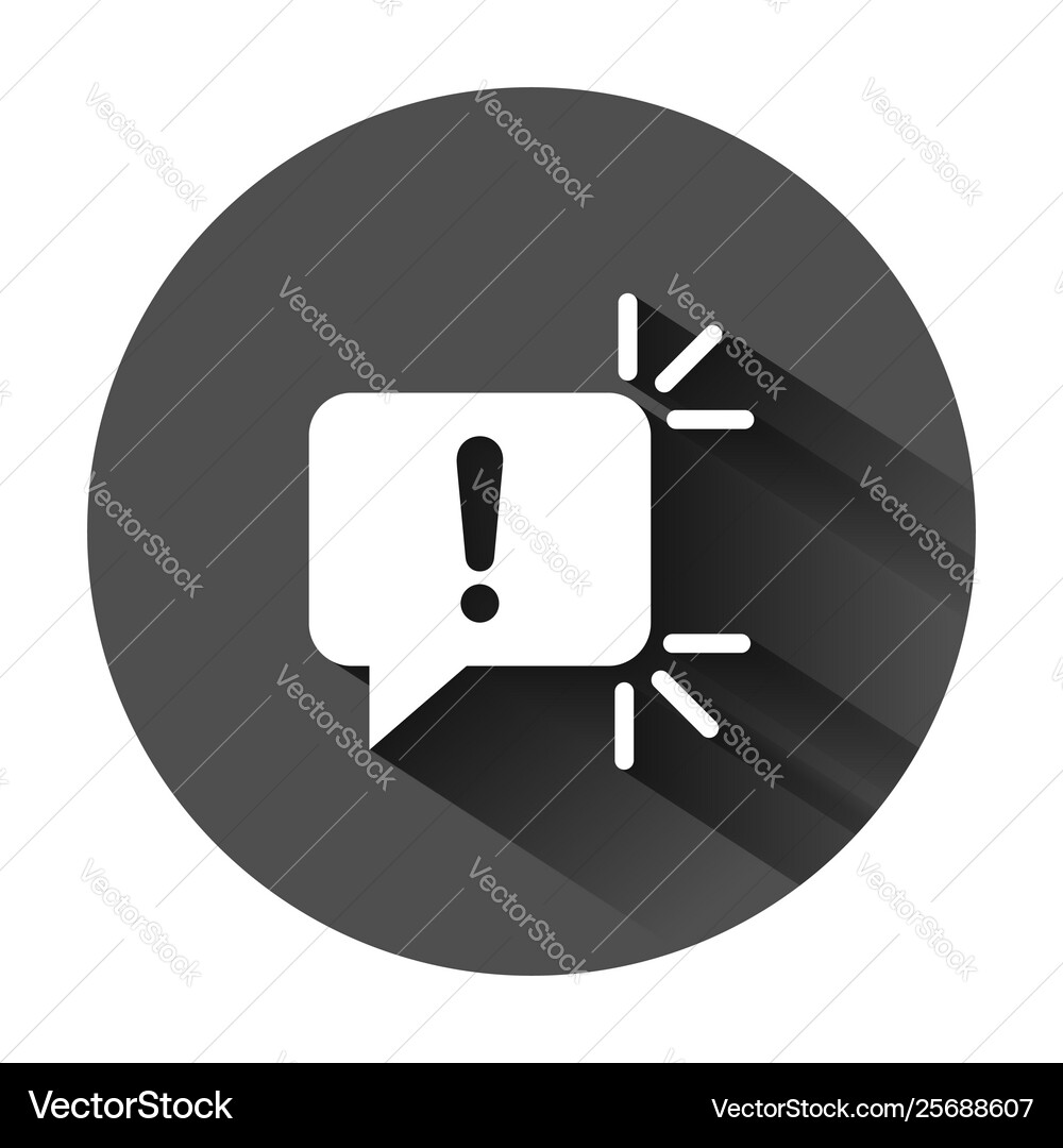 Attention sign icon in flat style warning banner Vector Image