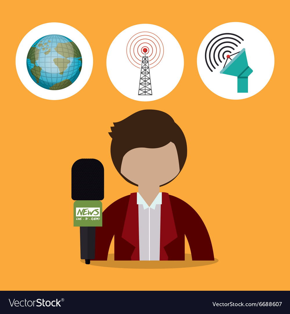 Broadcasting concept design Royalty Free Vector Image