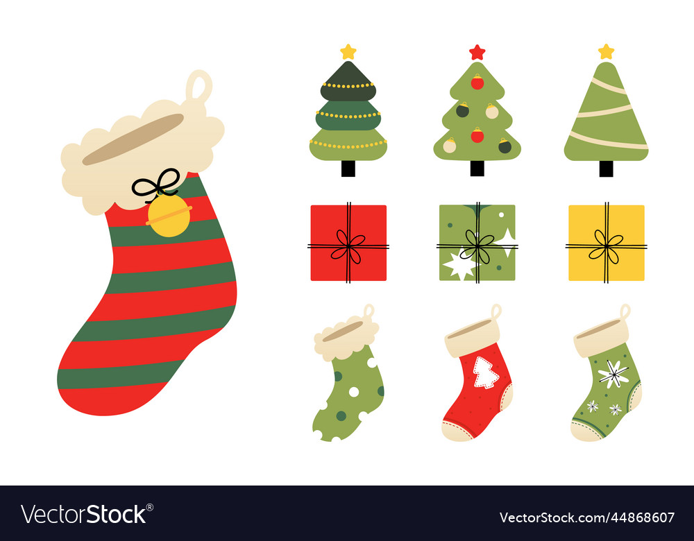 Christmas design elements icons set Royalty Free Vector