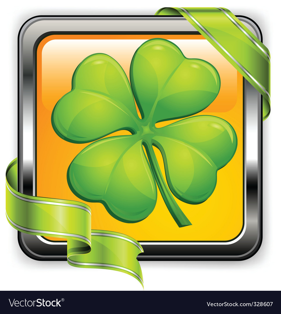 Clover button Royalty Free Vector Image - VectorStock