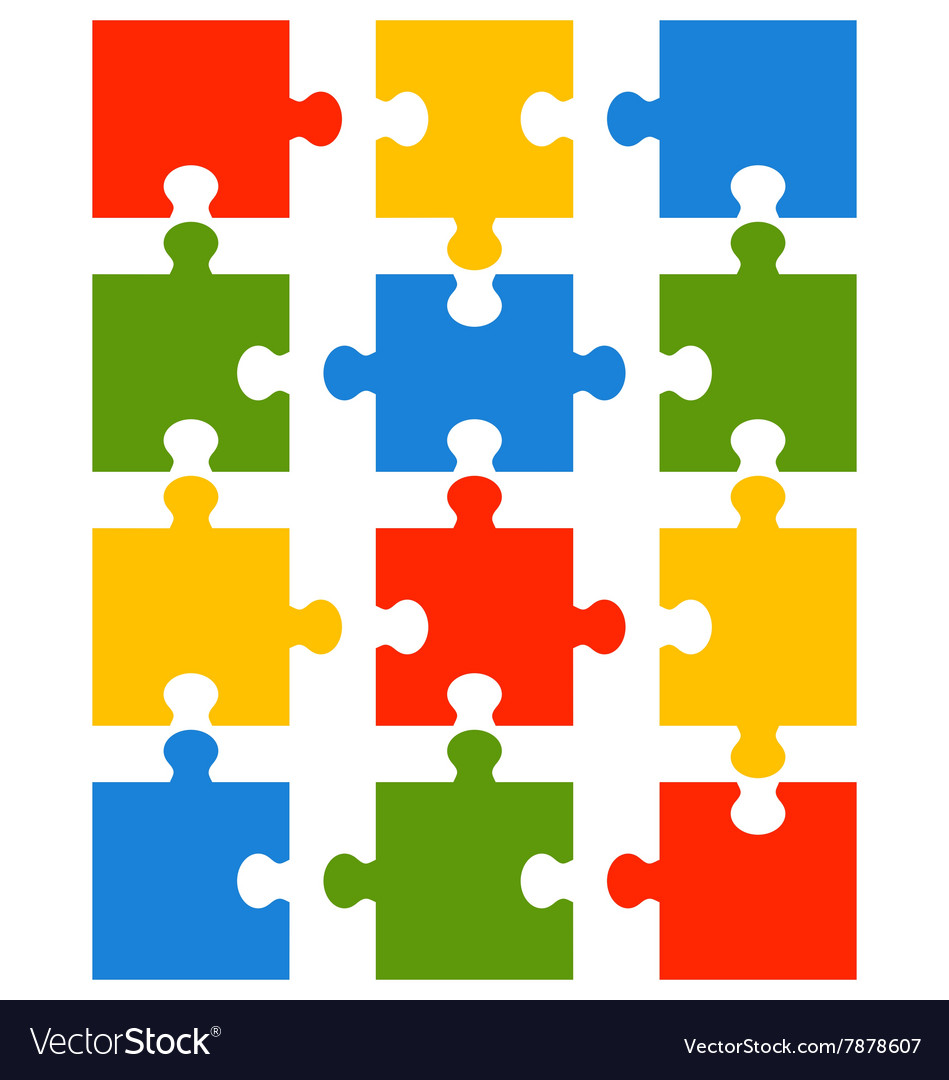 Colorful shiny puzzle Royalty Free Vector Image Colorful shiny puzzle Royalty Free Vector Image