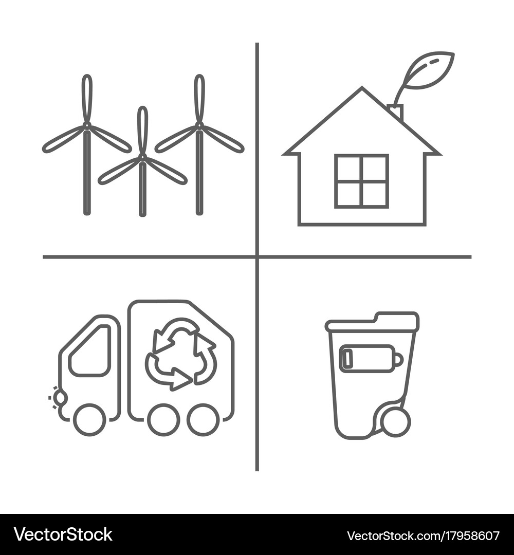 Eco icons set thin line ecological signs Vector Image