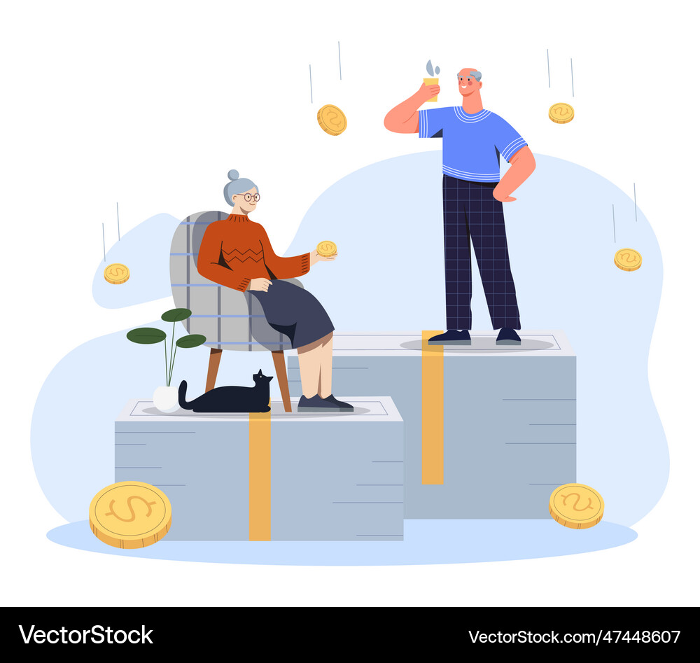 Elderly people with retirement concept Royalty Free Vector