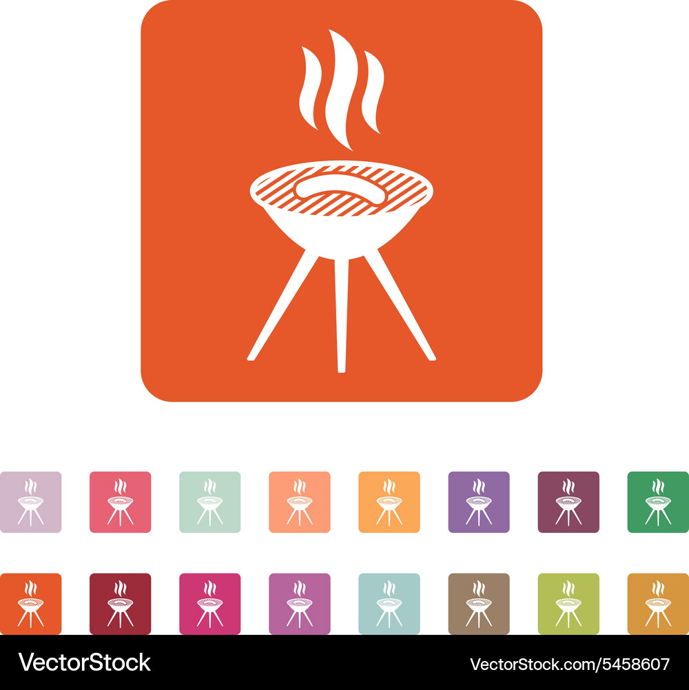 Grill icon barbecue symbol flat Royalty Free Vector Image