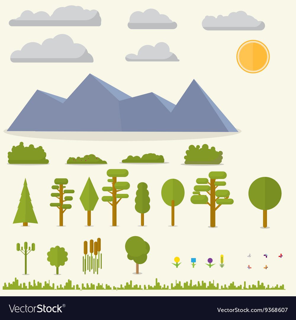 Landscape elements Royalty Free Vector Image - VectorStock