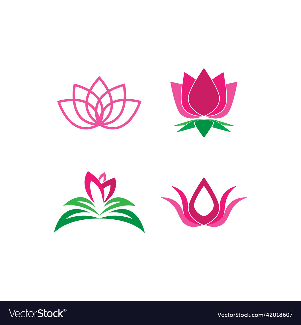 Lotus flowers logo Royalty Free Vector Image - VectorStock