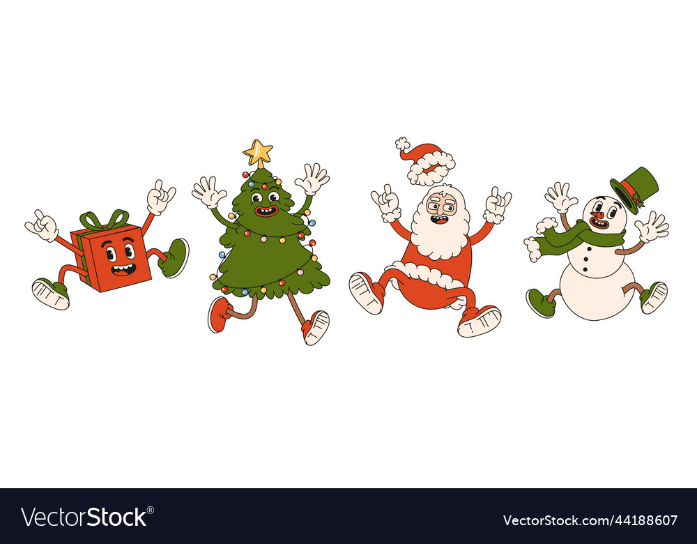Merry christmas and happy new year santa claus Vector Image