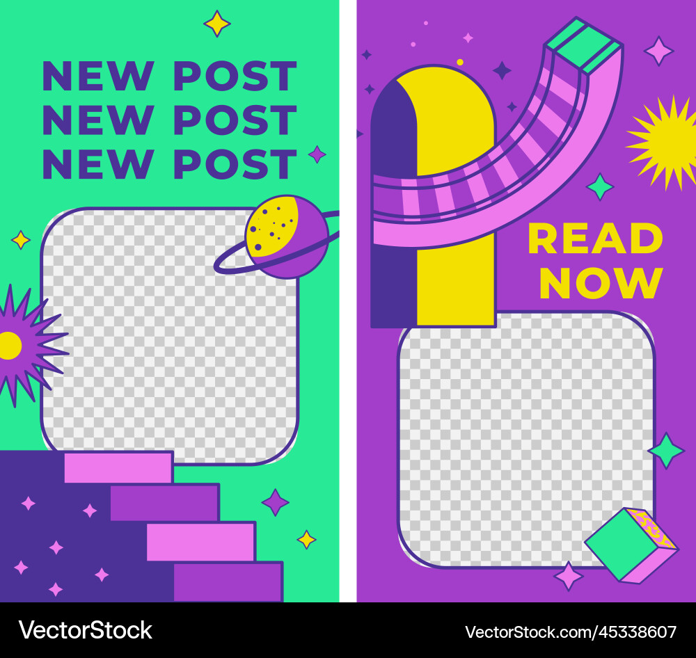 New post read now banners for social media Vector Image