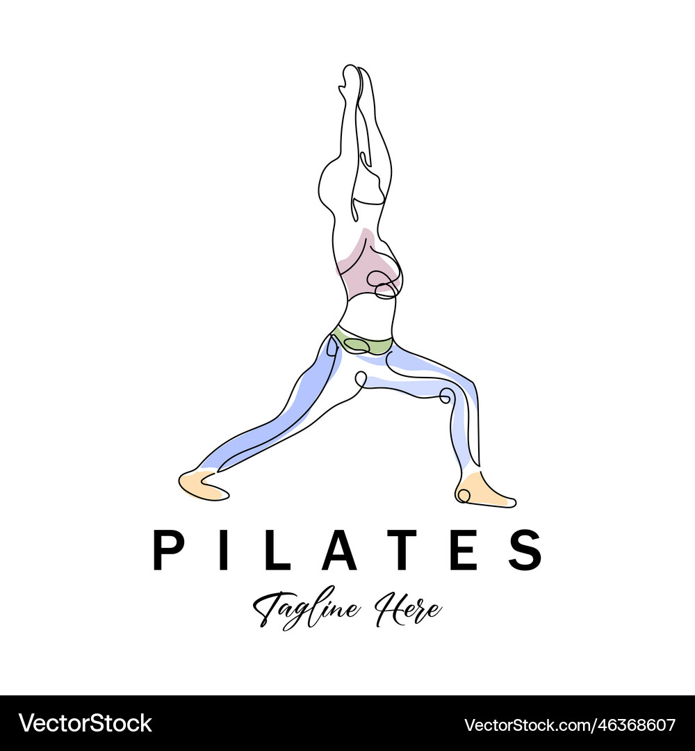 Pilates sitting pose logo icon symbol a calming Vector Image