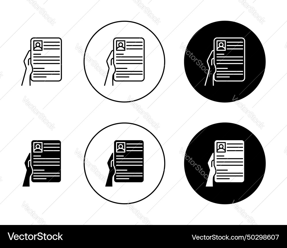 Resume icon set job apply interview symbol Vector Image