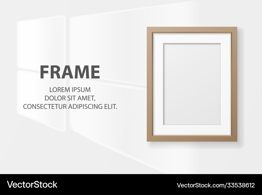 3d realistic a4 brown wooden simple modern Vector Image