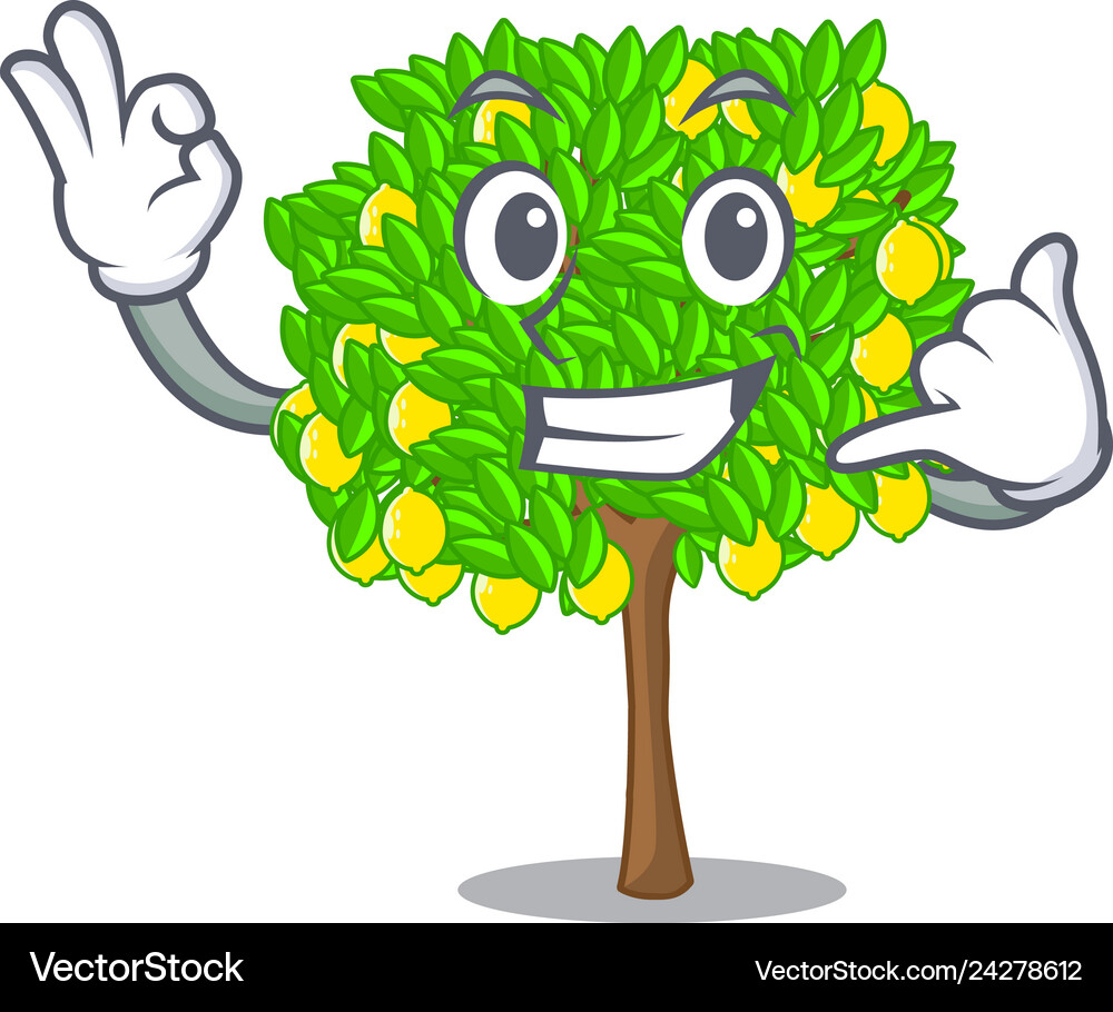 Call me lemon tree in the pot character Royalty Free Vector