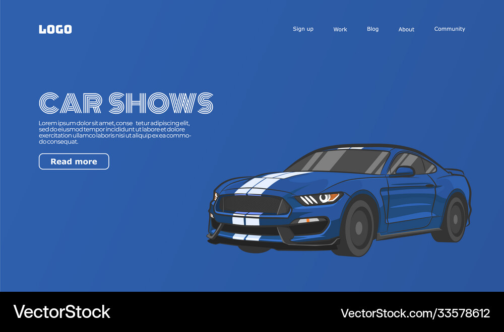 Car shows landing page and background Royalty Free Vector