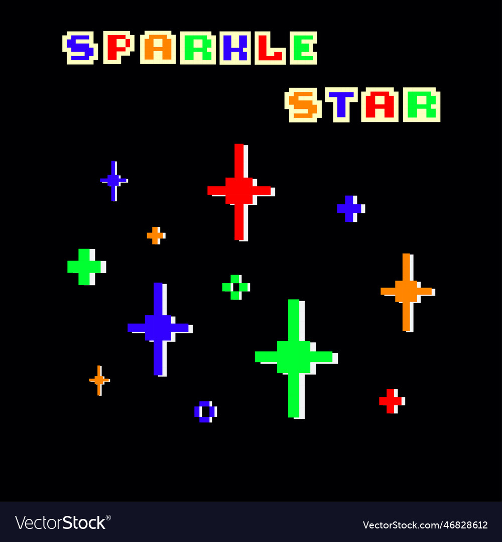 Colorful sparkling pixel set sparkling pixel Vector Image